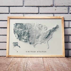 United States Map, USA 2D Relief Map, America Map, USA Map, United ...