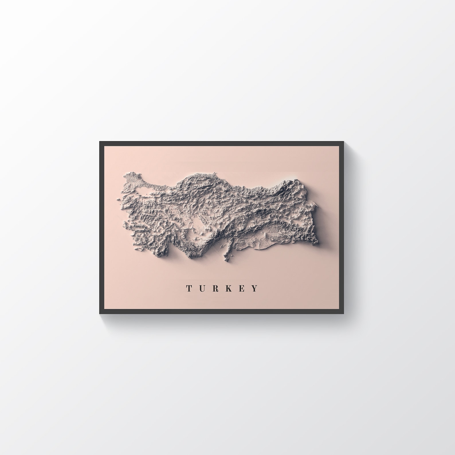 Turkey Map Turkey Shaded 2D Relief Map Turkey Vintage Map - Etsy