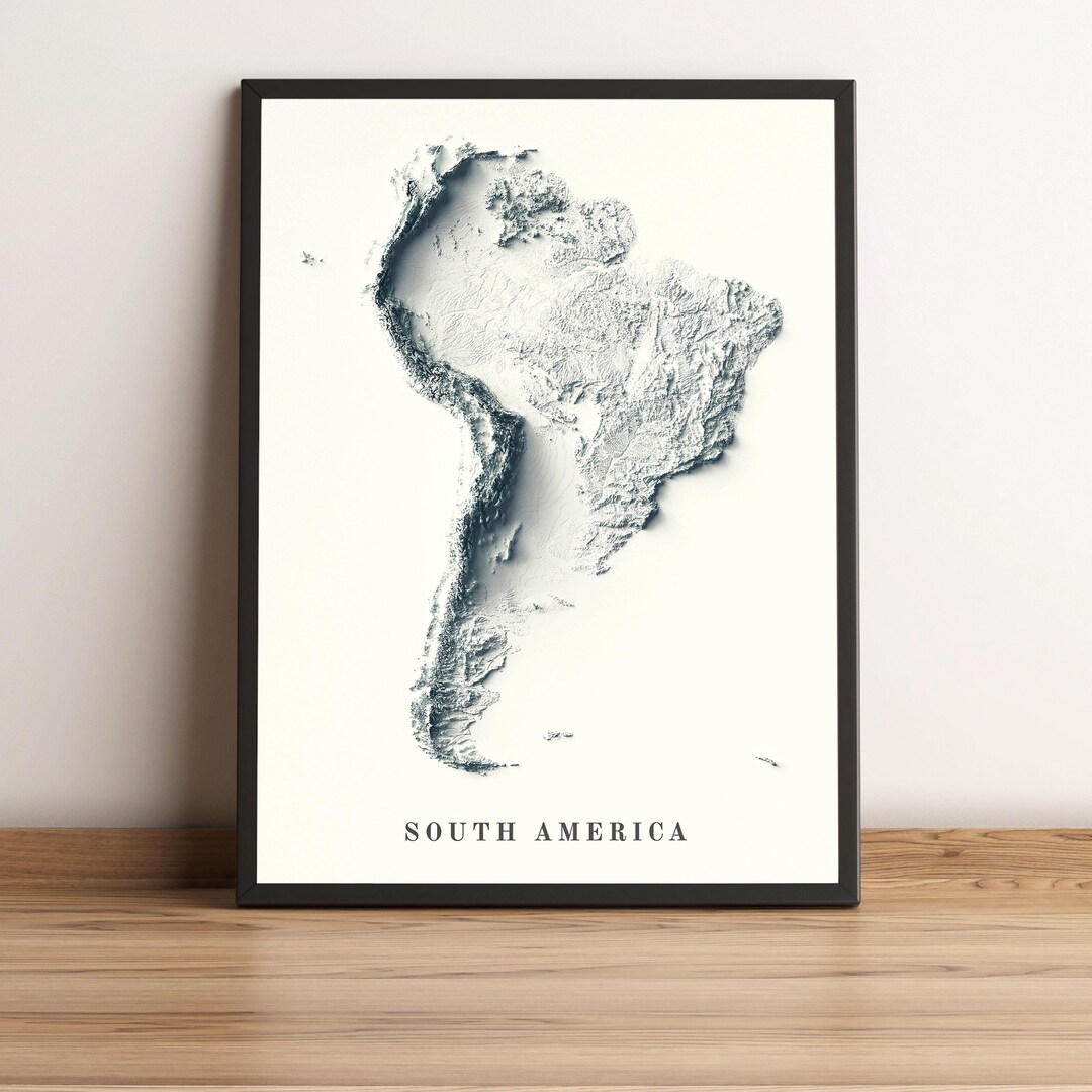 South America Map, South America 2D Relief Map, South America ...