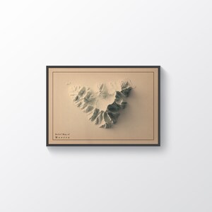 Moorea Map, Moorea French Polynesia 2D Relief Map, Moorea Minimalist ...