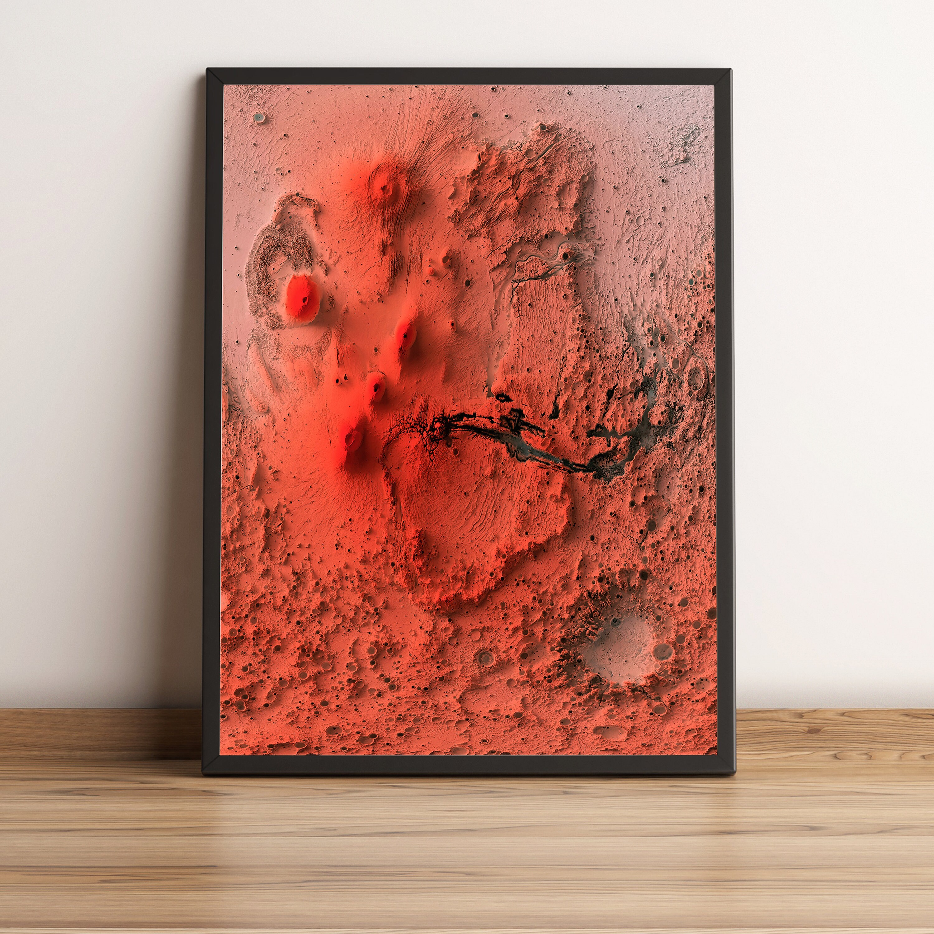 Mars Map Mars 2D Relief Map Mars Vintage Map Topographic - Etsy