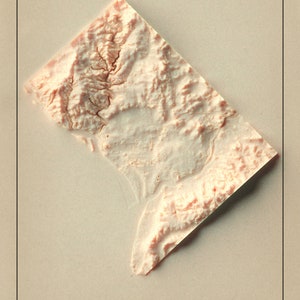 Washington Map, Washington 2D Relief Map, Washington Minimalist Poster ...