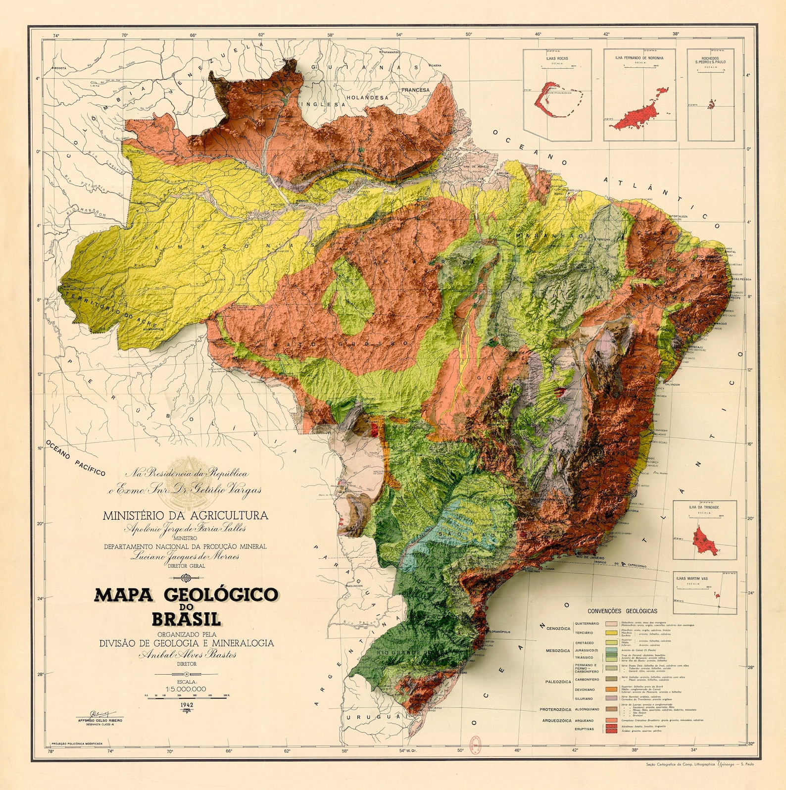 Brazil Map Brazil 2D Relief Map Brazil Poster Print Brazil - Etsy
