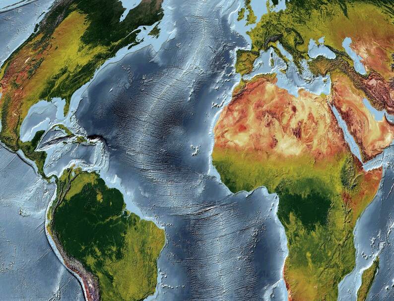 World Map Craster Parabolic Projection World Map Vintage - Etsy