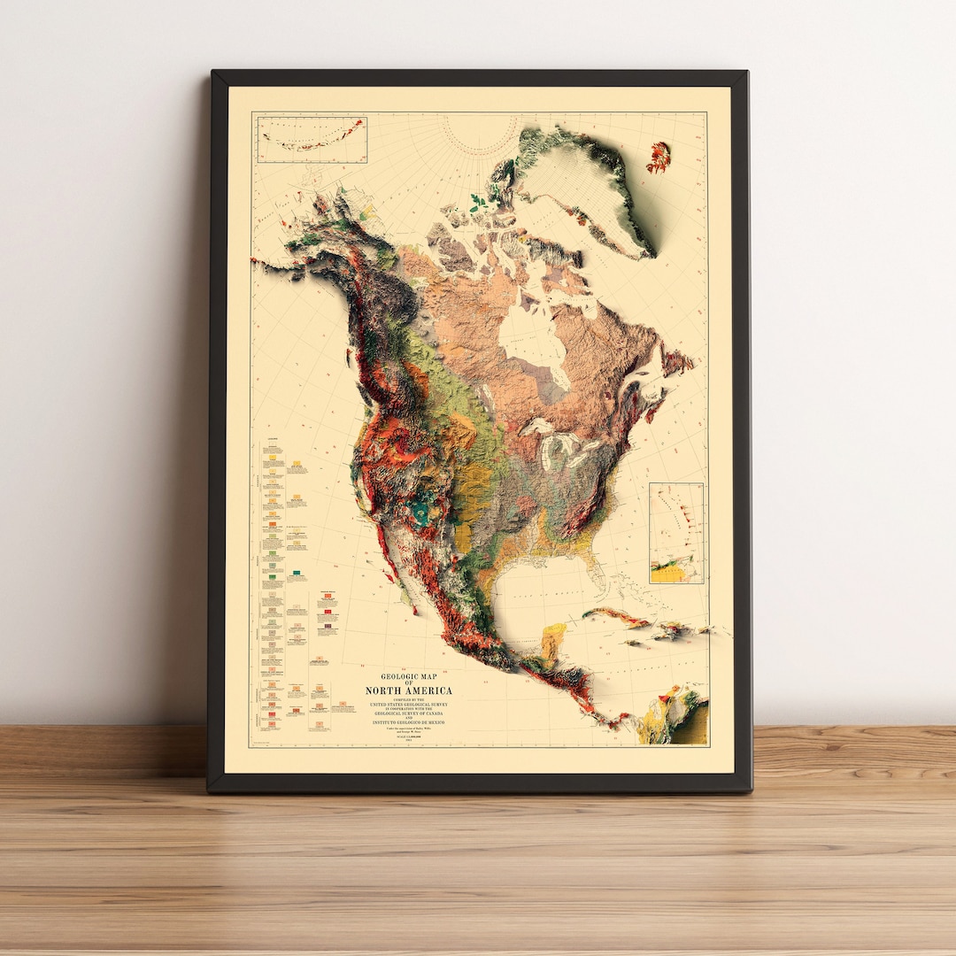 North America Map, North America 2D Relief Map, North America ...