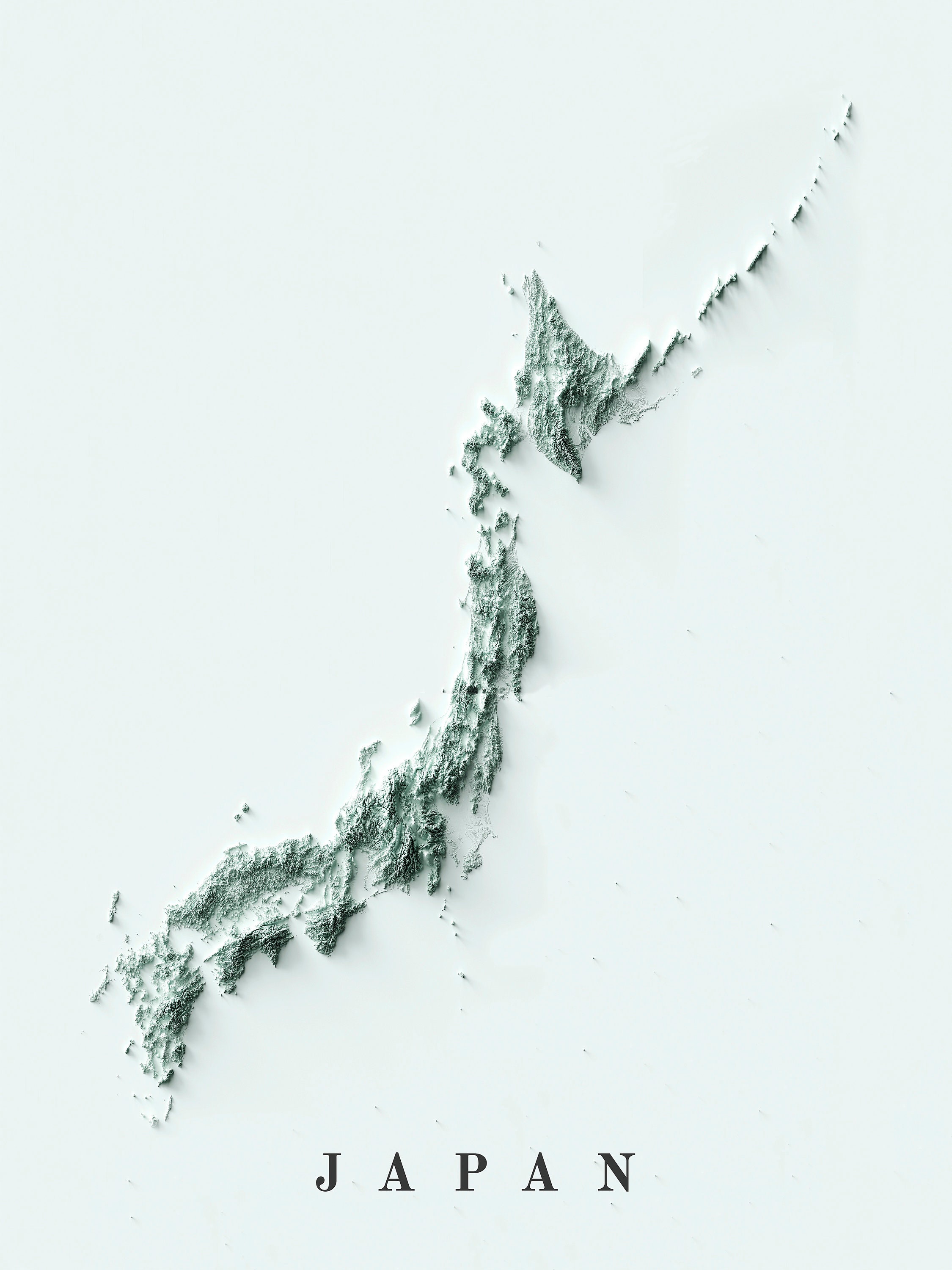 Japan Map Japan 2D Relief Map Japan Wall Art Japan Poster - Etsy UK