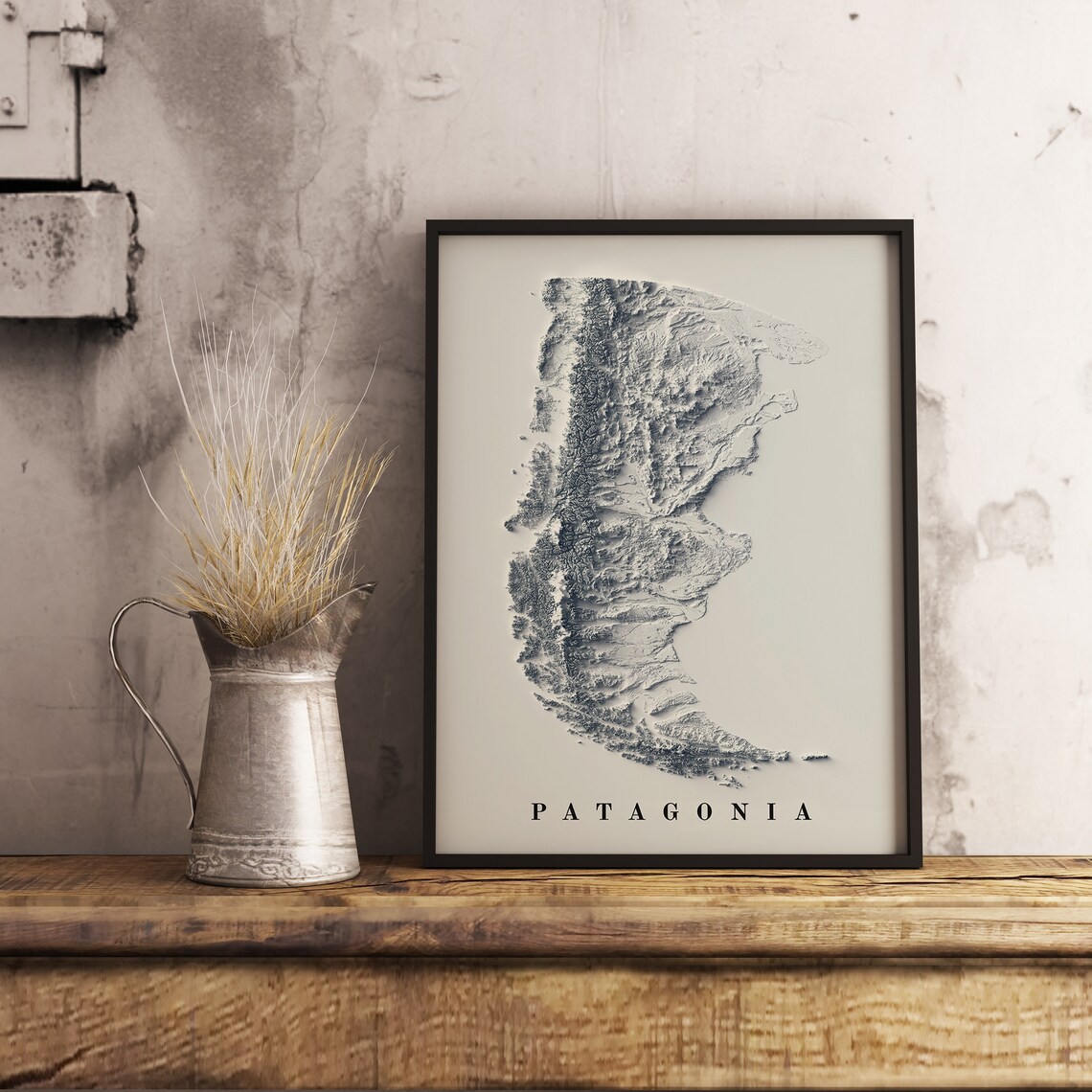 Patagonia Map Patagonia 2D Relief Map Argentina Relief Map - Etsy