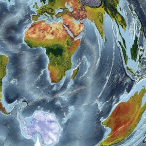 World Map, Polyconic Projection Map, Vintage World Map, Relief World ...