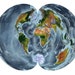 World Map, Polyconic Projection Map, Vintage World Map, Relief World ...