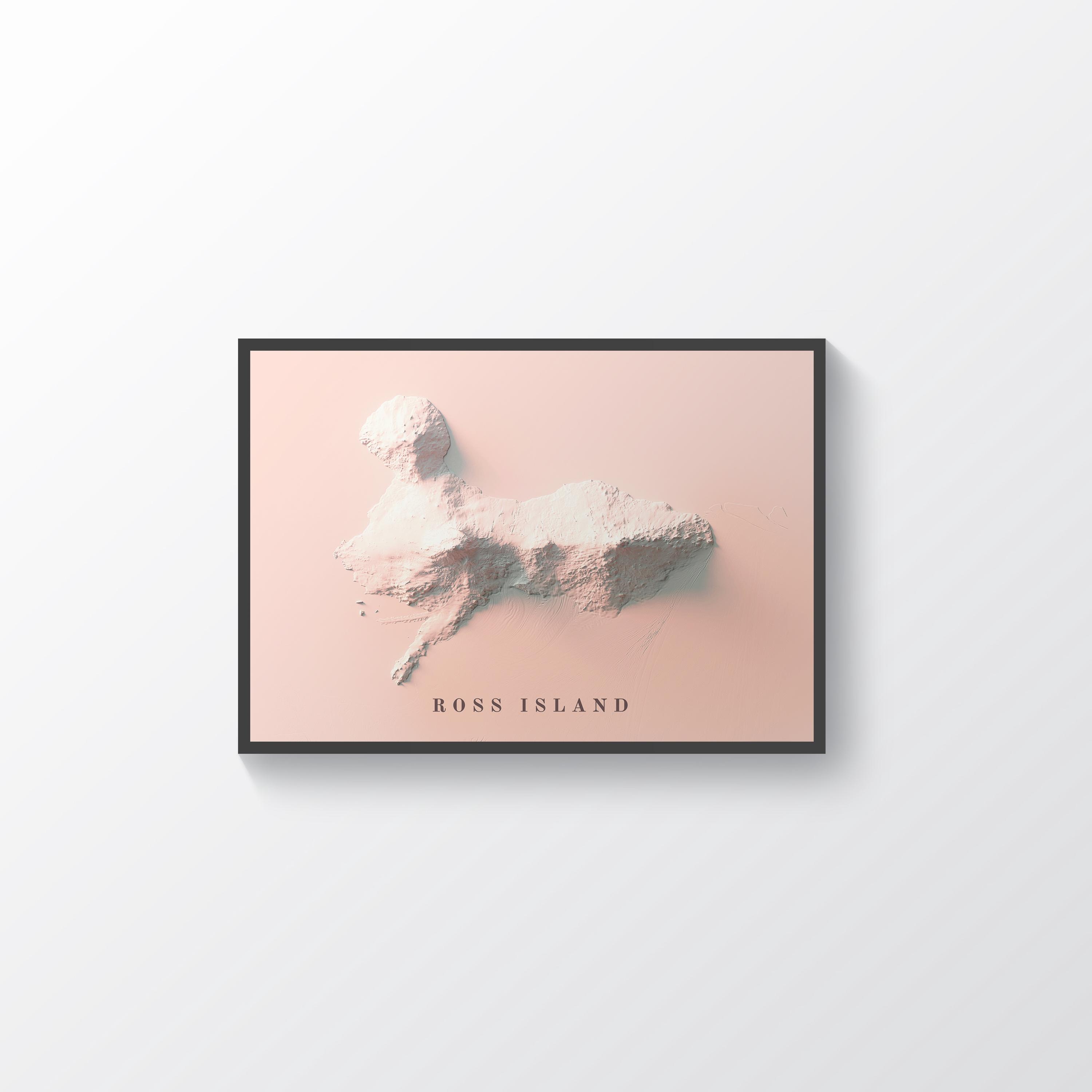 Ross Island Map, Ross Island Antarctica 2D Relief Map, Antarctica ...