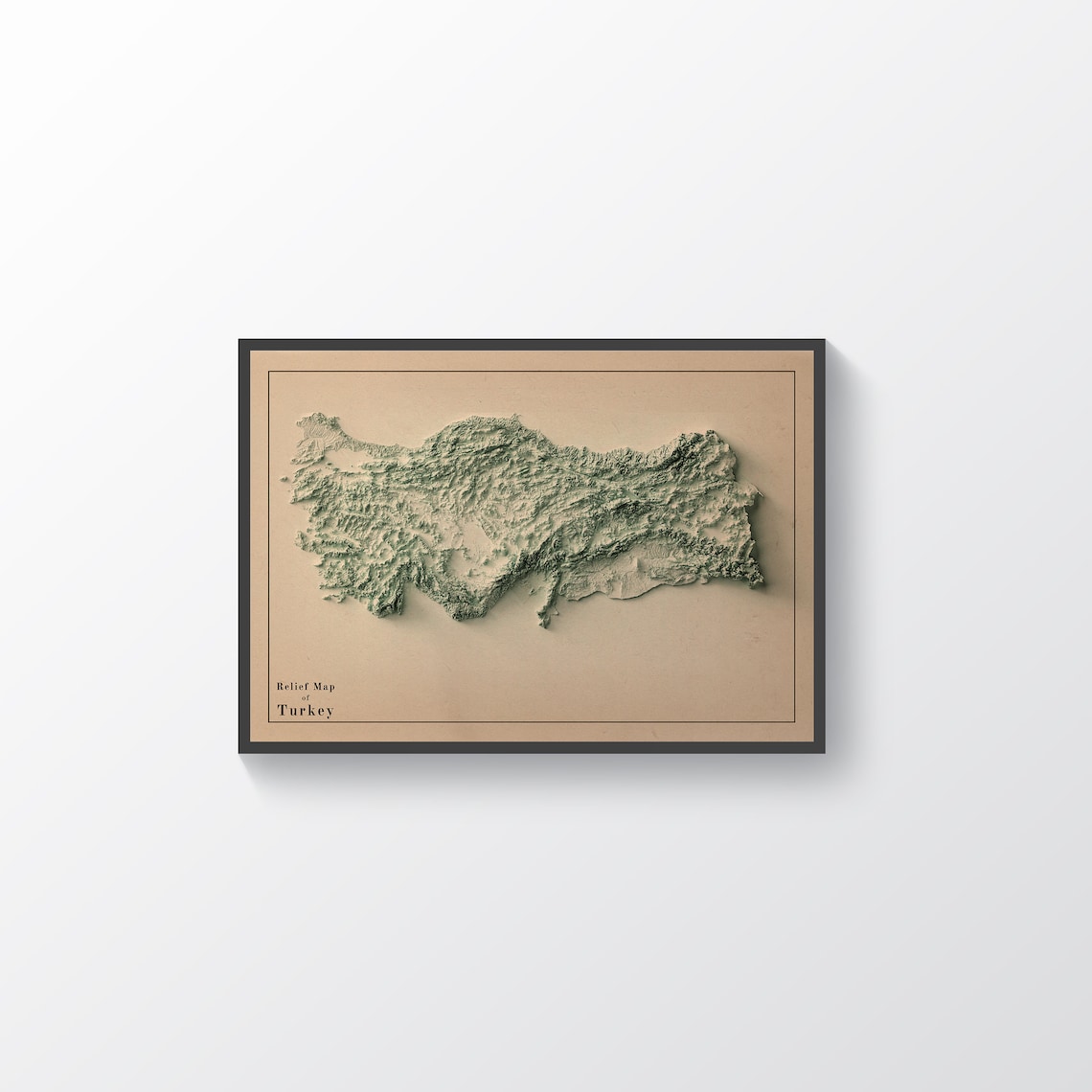 Turkey Map Turkey Shaded 2D Relief Map Turkey Vintage Map - Etsy