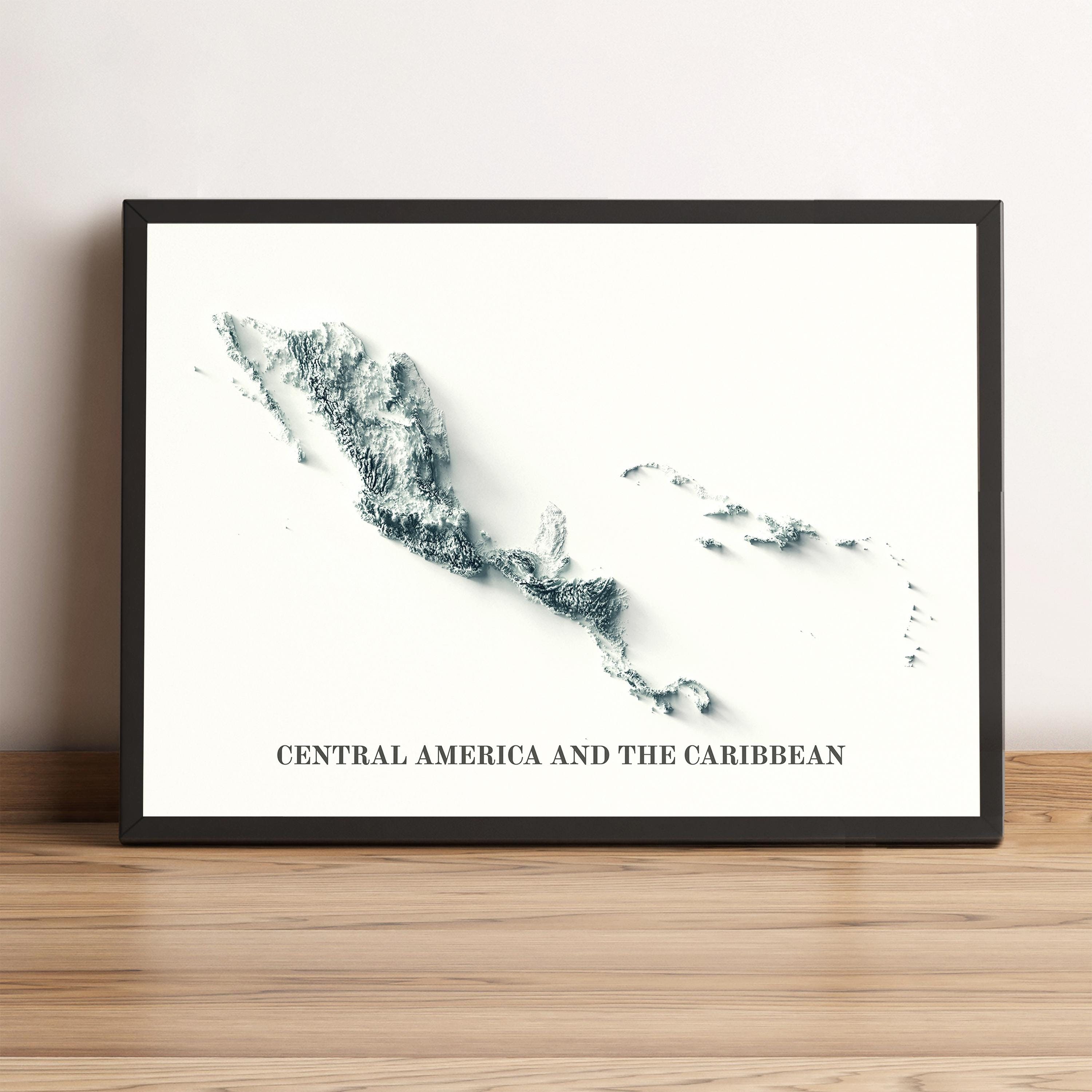 Central America Map, Central America 2D Relief Map, Central America ...