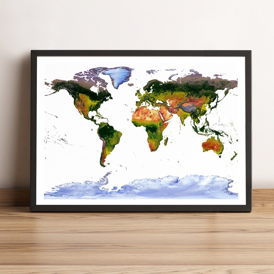 World Map Gall Stereographic Projection Map Vintage World | Etsy