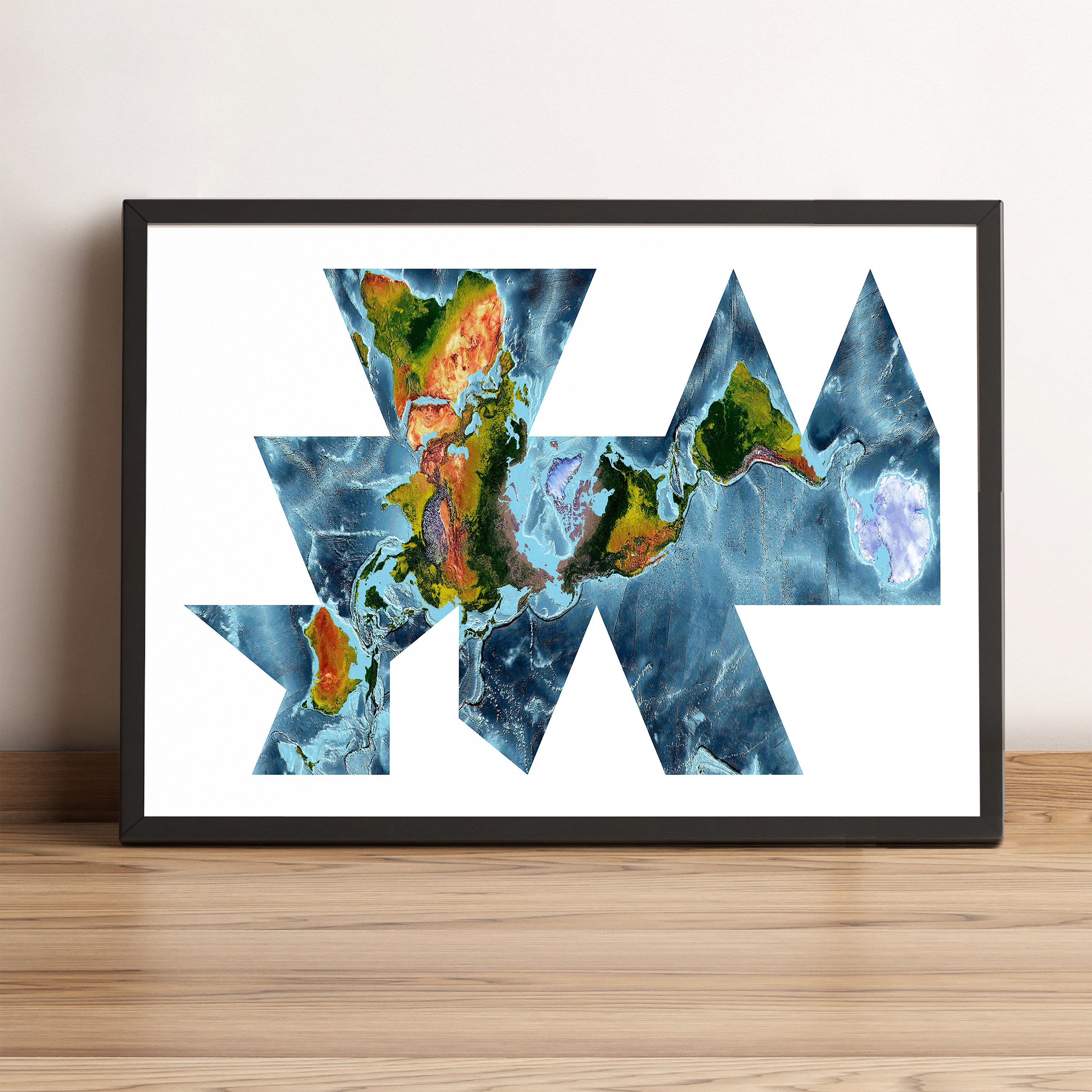 World Map Fuller Projection World Map Vintage World Map - Etsy Canada