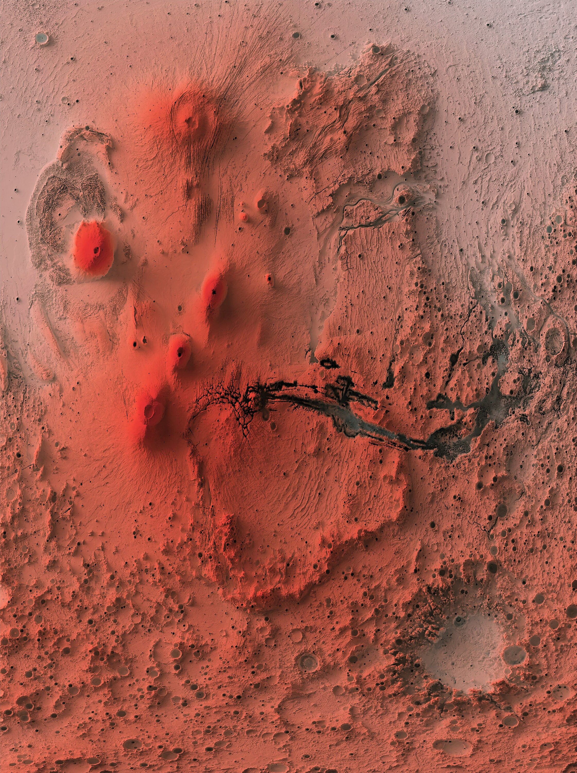 Mars Map Mars 2D Relief Map Mars Vintage Map Mars Print | Etsy