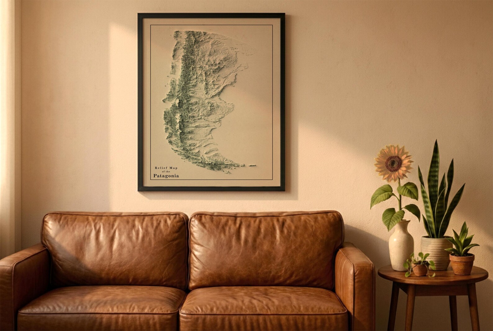Patagonia Map, Patagonia 2D Relief Map, Argentina Relief Map, Chile ...