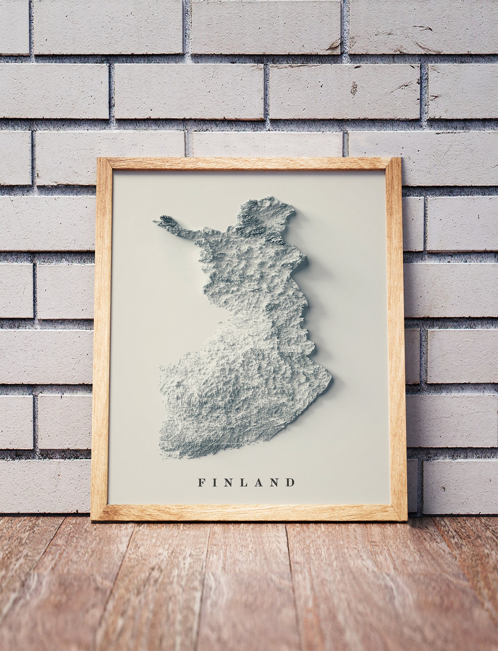 Finland Map, Finland 2D Relief Map, Finland Minimalist Map, Finland ...