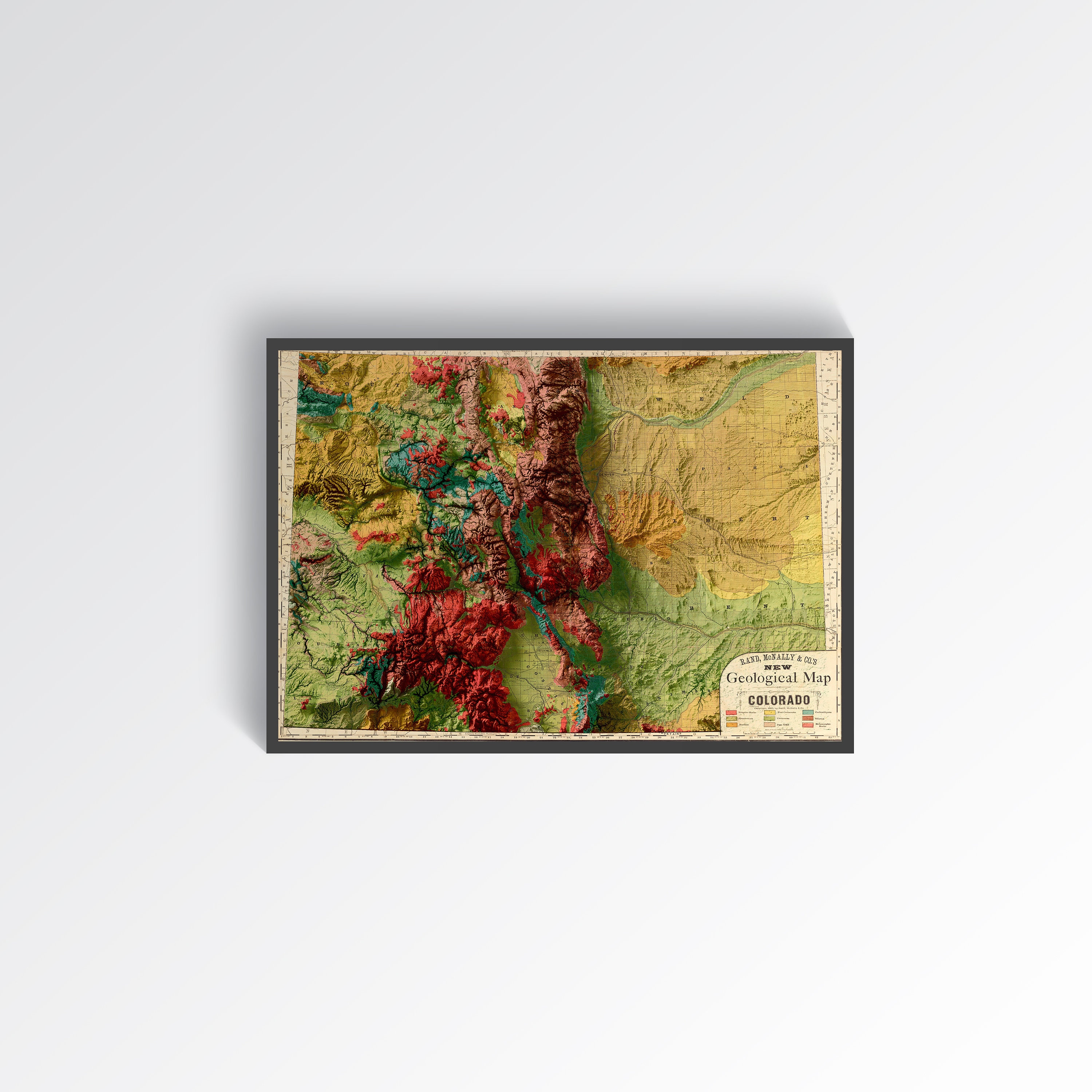 Colorado Map Colorado 2D Relief Map Colroado Vintage Map - Etsy