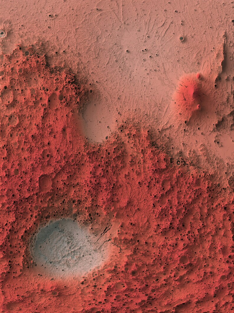 Mars Map Mars 2D Relief Map Mars Minimalist Map Mars Print - Etsy