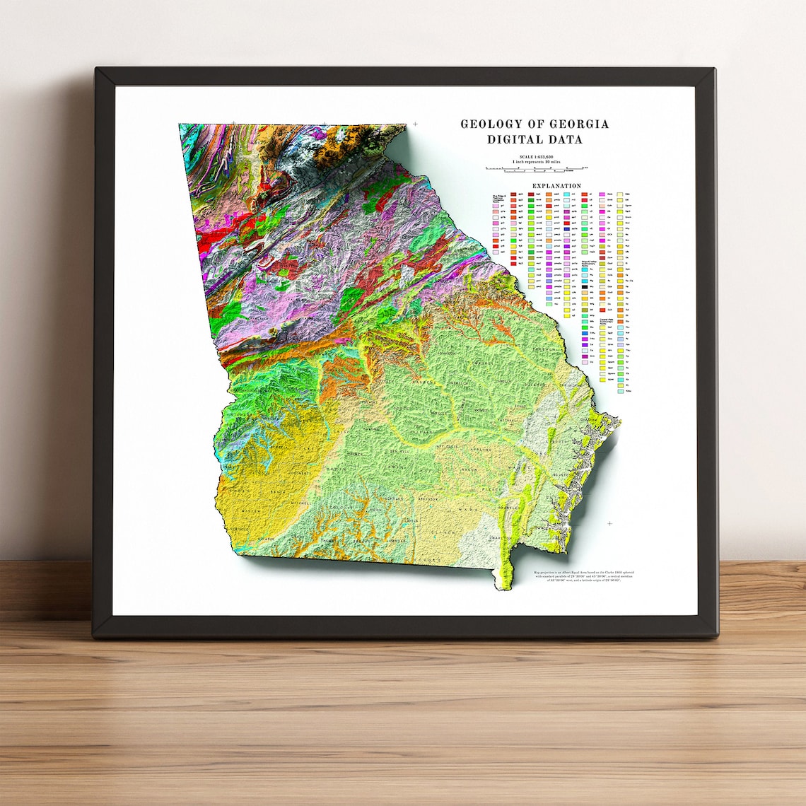 Georgia Map Georgia Relief Map Georgia Historical Map - Etsy