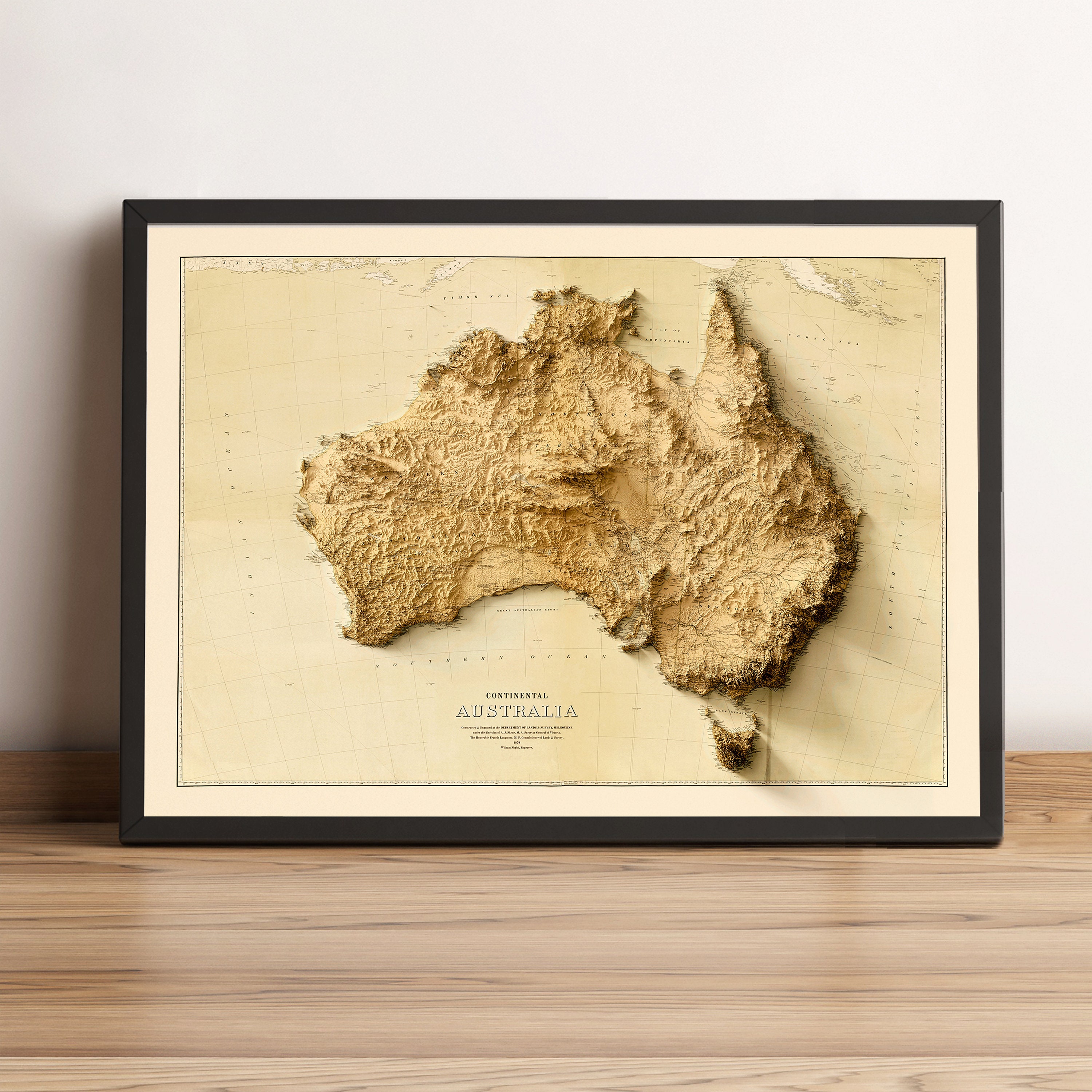 Australia Map Australia 2D Relief Map Australia Old Map - Etsy