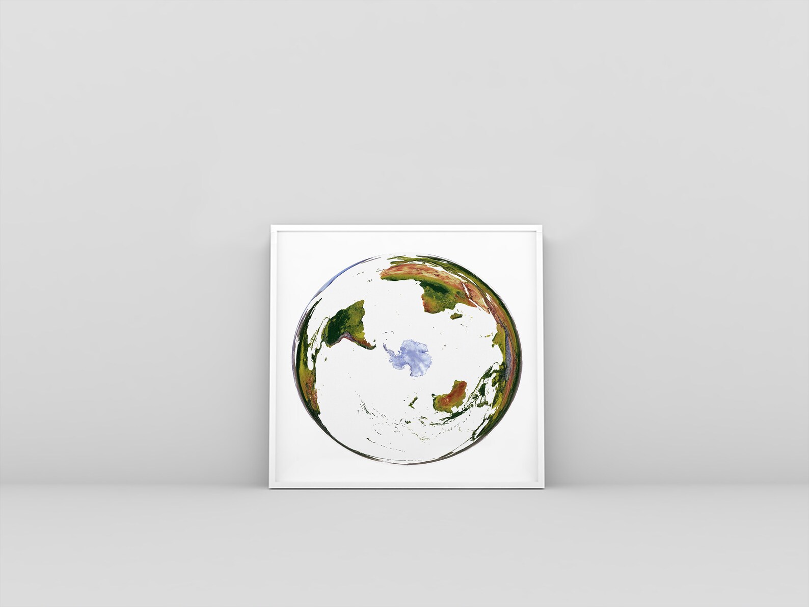 World Map WGS 1984 Grid South Projection Vintage World Map | Etsy