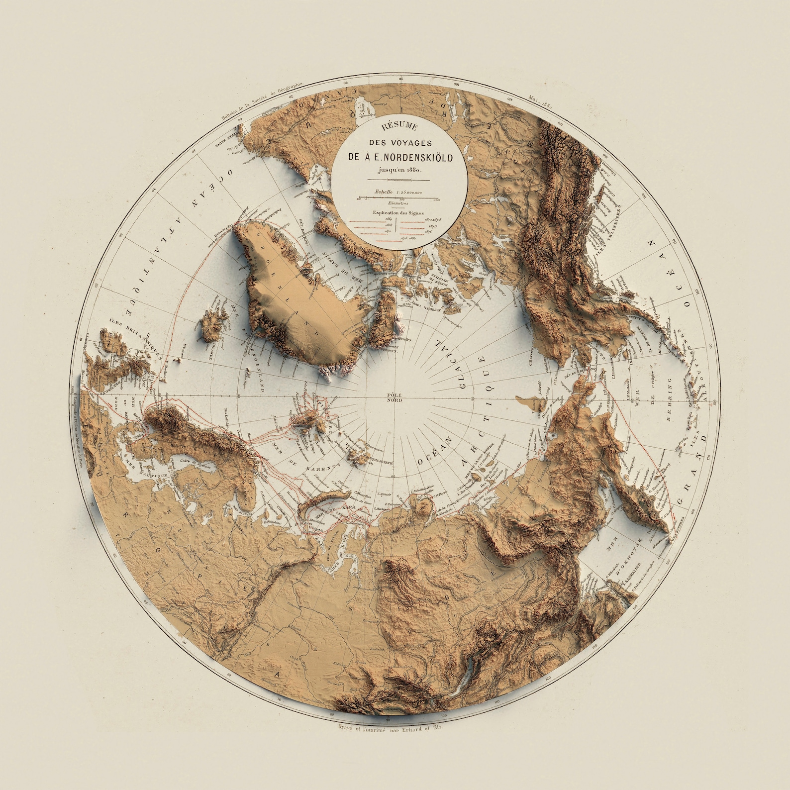 Arctic Map Arctic 2D Relief Map Arctic Vintage Map Arctic - Etsy