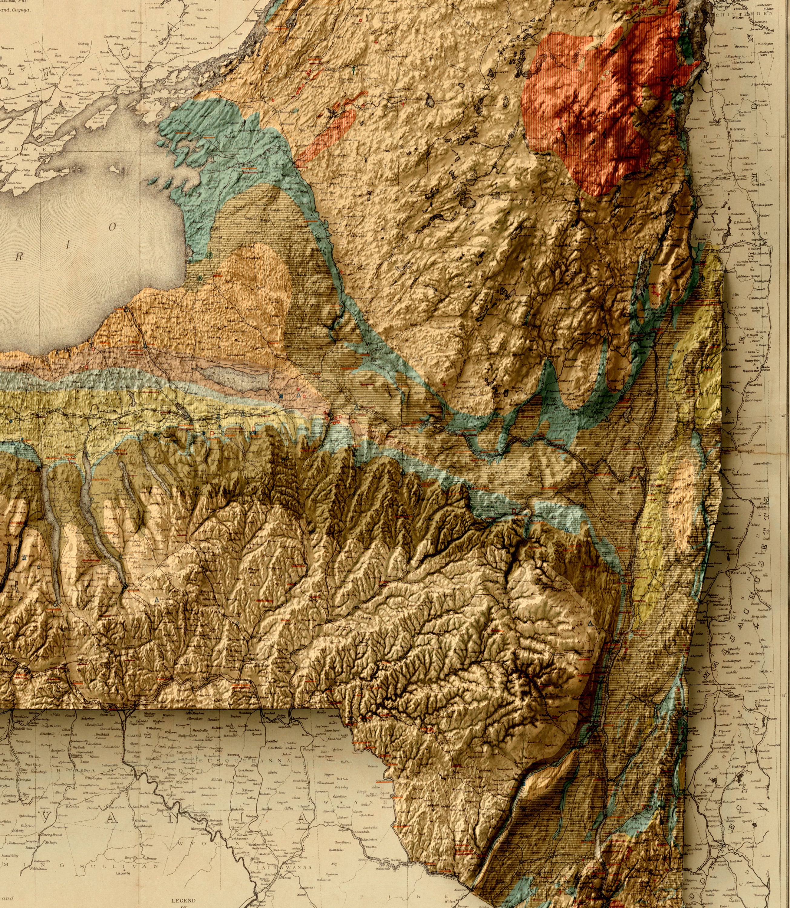 New York State Map New York 2D Relief Map New York - Etsy