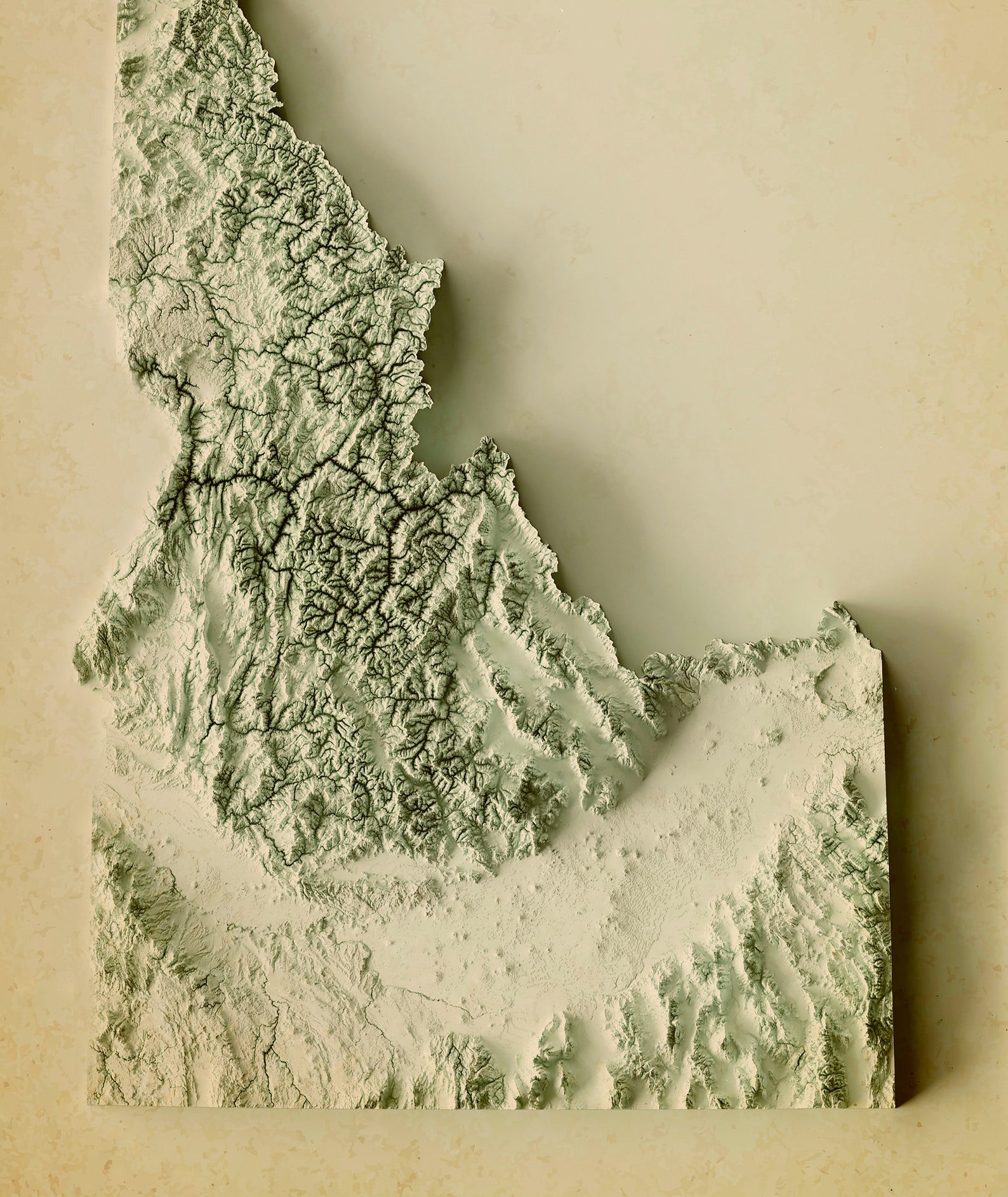 Idaho Map Idaho 2D Relief Map Idaho Print Idaho Vintage - Etsy