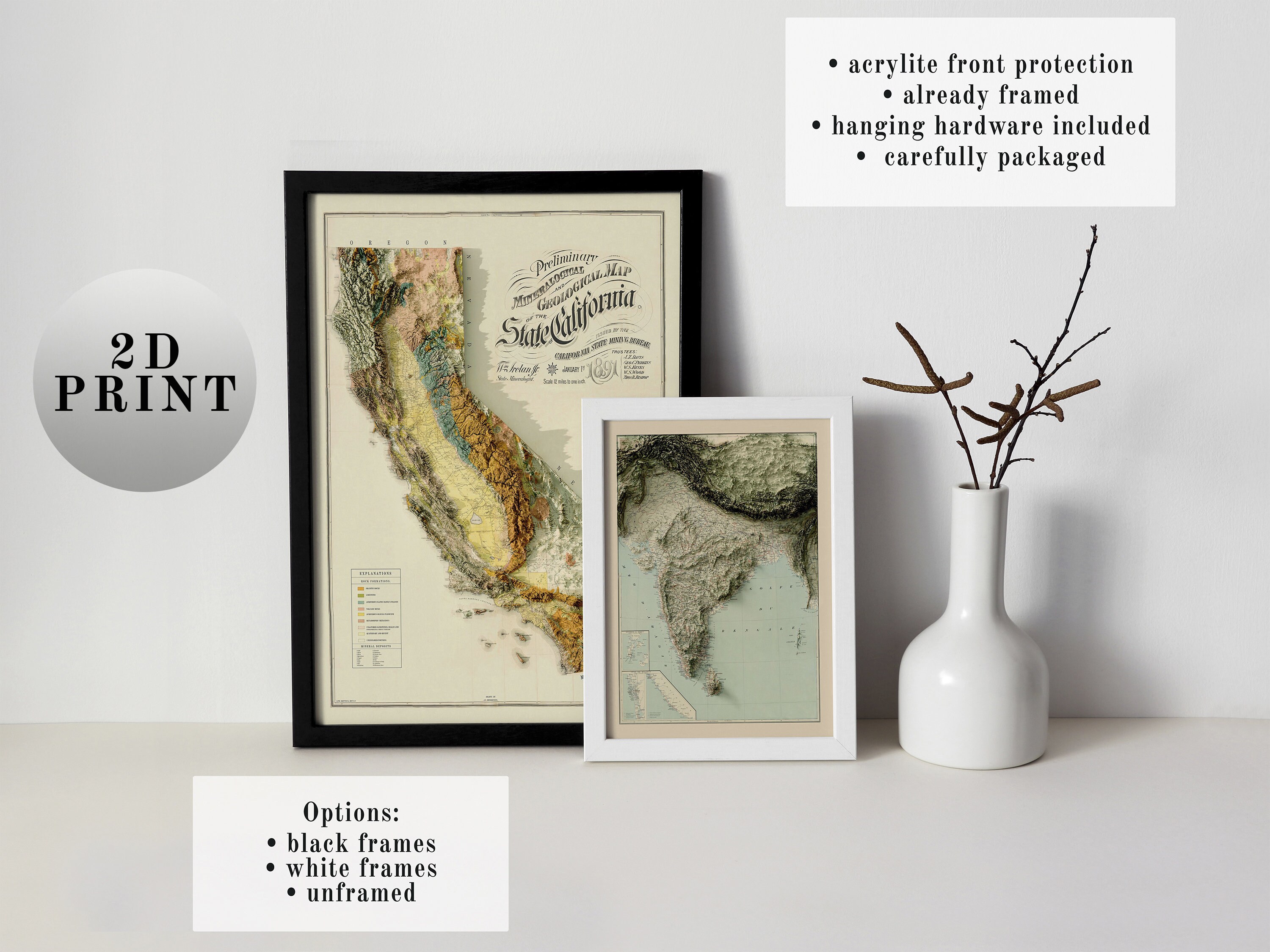 Mapa de Perú Mapa de Relieve 2D de Perú Mapa Vintage de - Etsy México