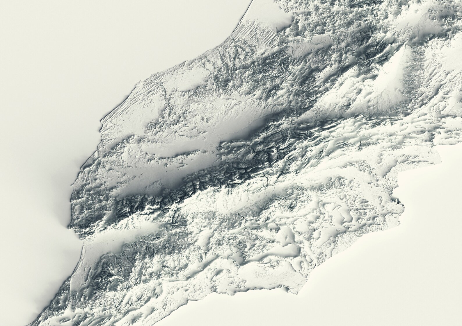 Morocco Map, Morocco 2D Relief Map, Morocco Minimalist Map, Morocco ...