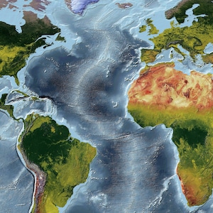 World Map, WGS84 Projection World Map, Vintage World Map, Relief World ...