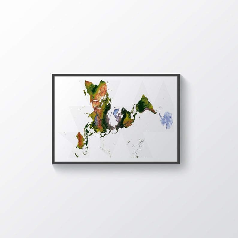 World Map, Fuller Projection Map, Vintage World Map, Relief World Map ...