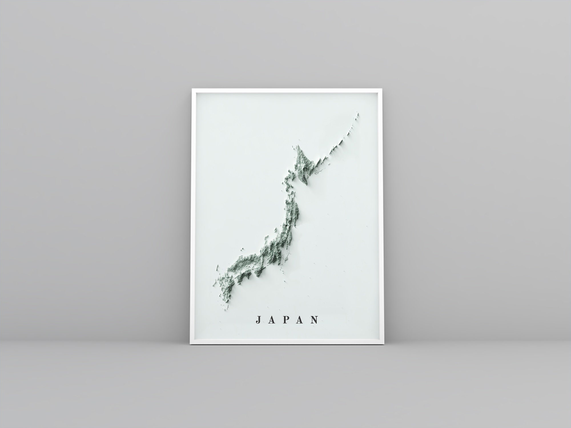 Japan Map Japan 2D Relief Map Japan Wall Art Japan Poster - Etsy UK
