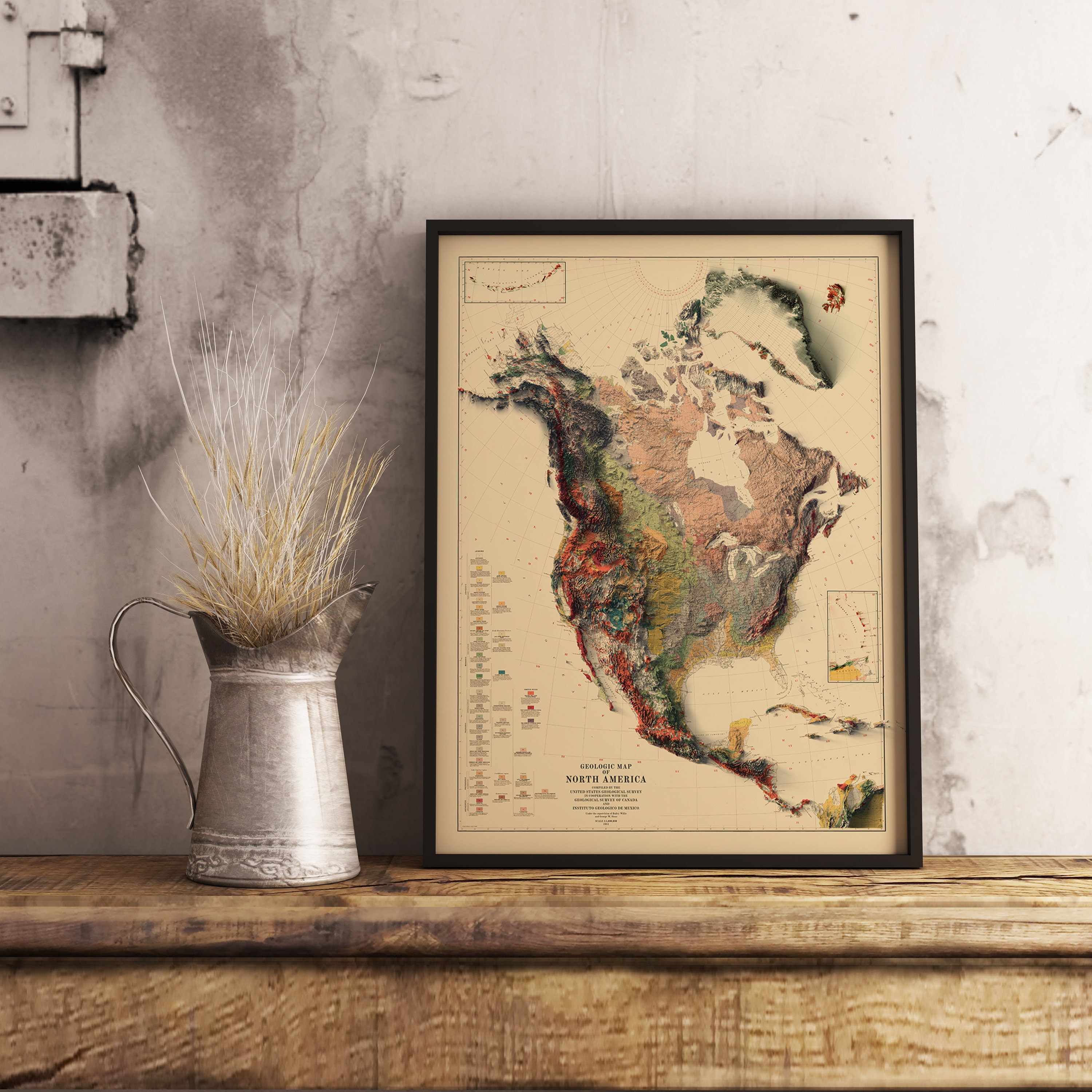 North America Map, North America 2D Relief Map, North America ...