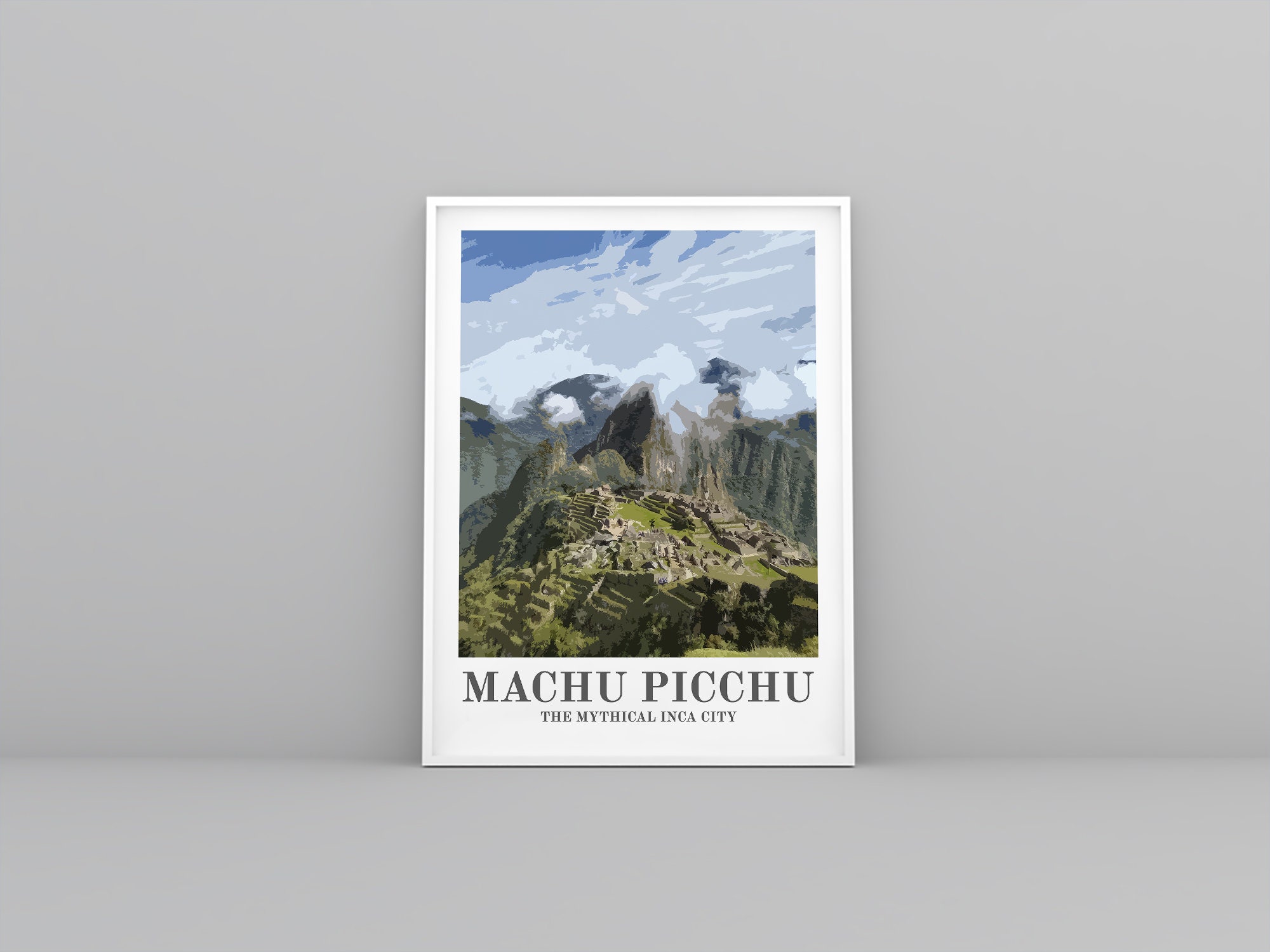 Machu Picchu Poster Machu Picchu Travel Poster Machu | Etsy