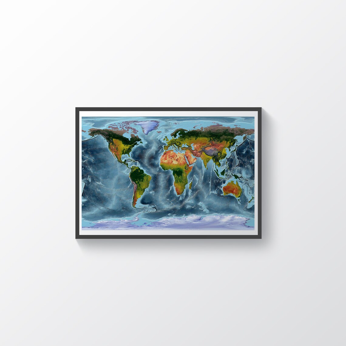World Map WGS84 Projection World Map Vintage World Map - Etsy