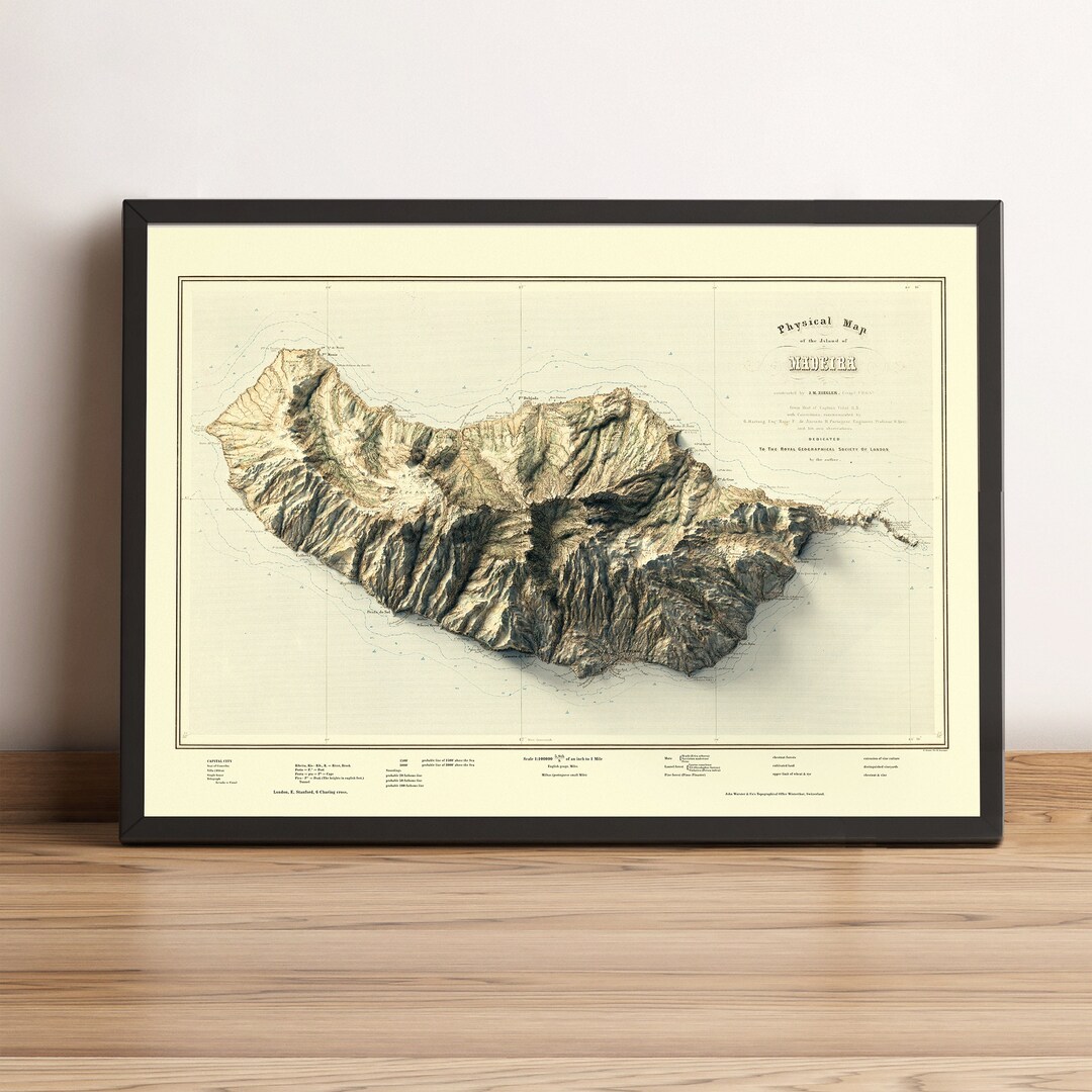 Madeira Island, Portugal Map, Madeira Island 2D Relief Map, Madeira ...
