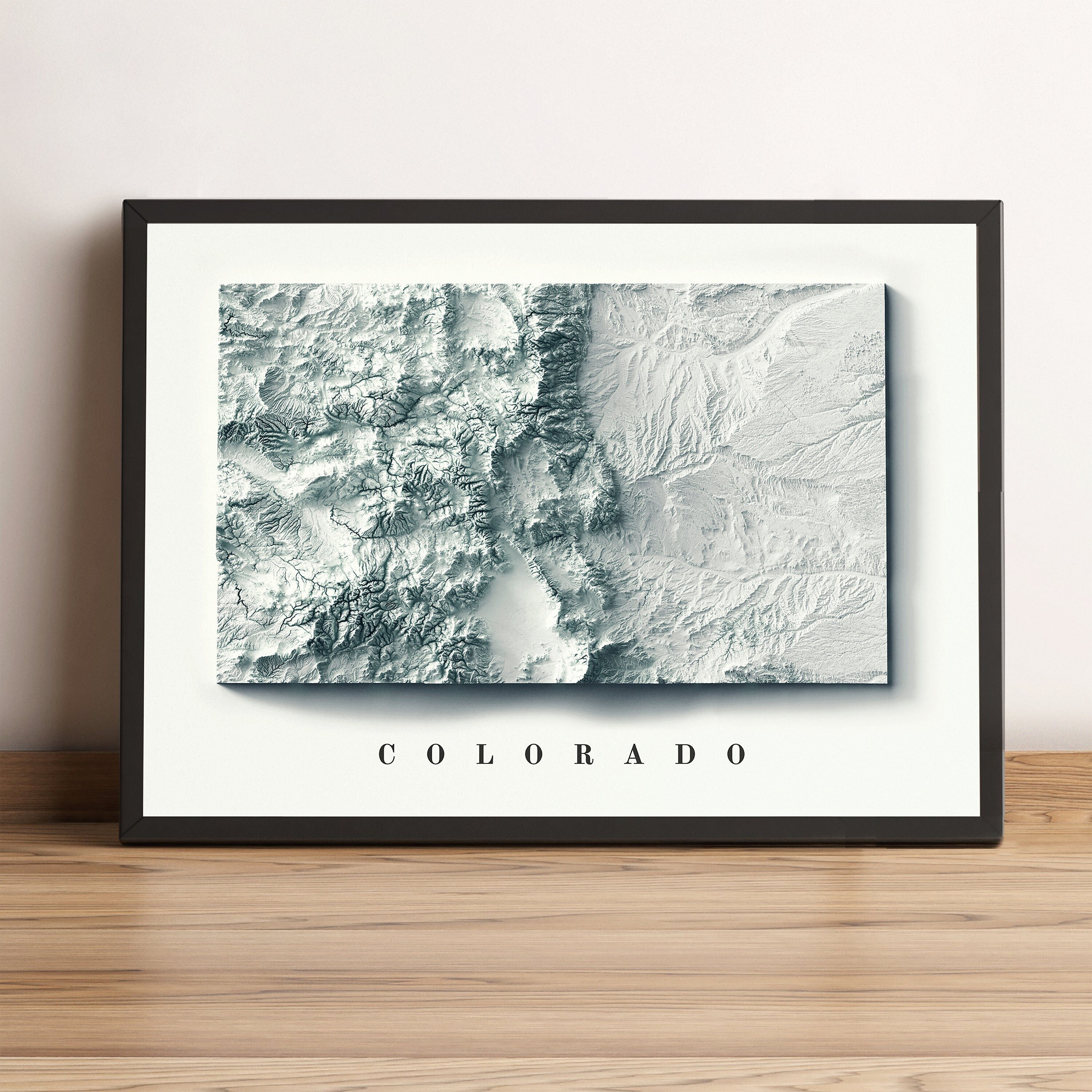 Colorado Map Colorado 2D Relief Map Colorado Framed Map - Etsy