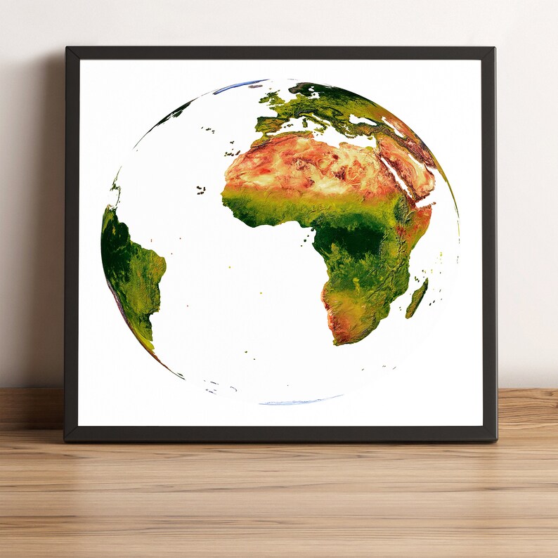 World Map Vertical Perspective Projection Vintage World Map - Etsy