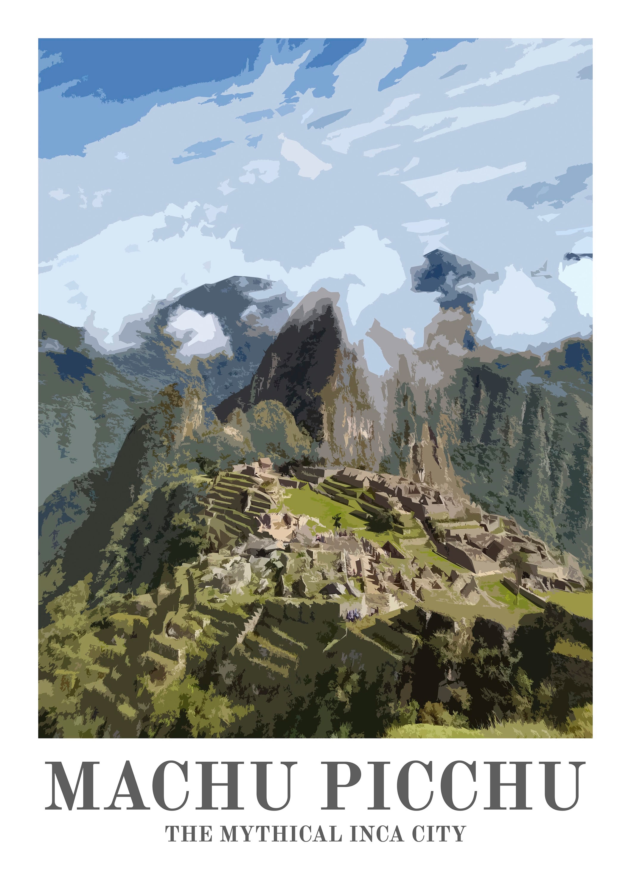 Machu Picchu Poster Machu Picchu Travel Poster Machu | Etsy