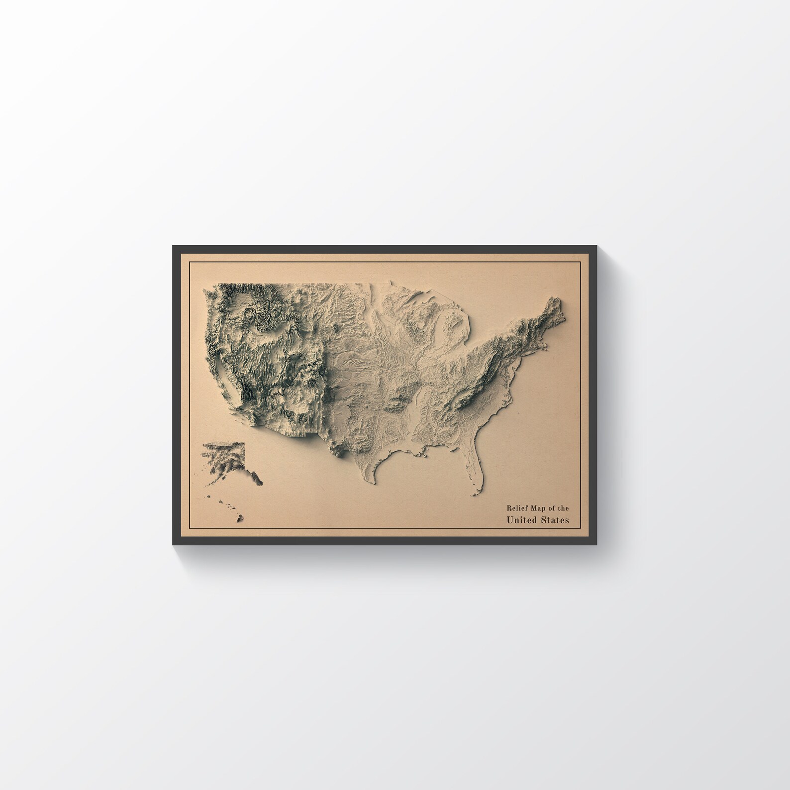 United States Map, USA 2D Relief Map, America Map, USA Map, United ...