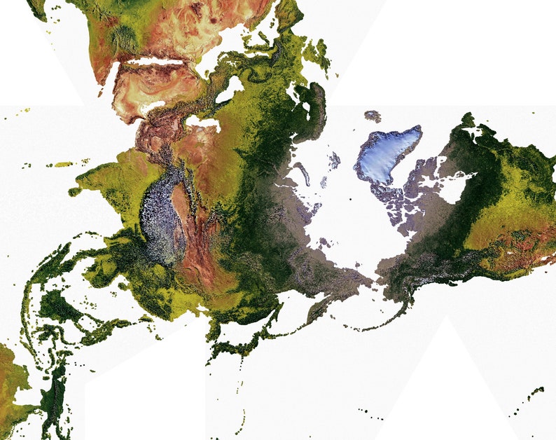 World Map, Fuller Projection Map, Vintage World Map, Relief World Map ...