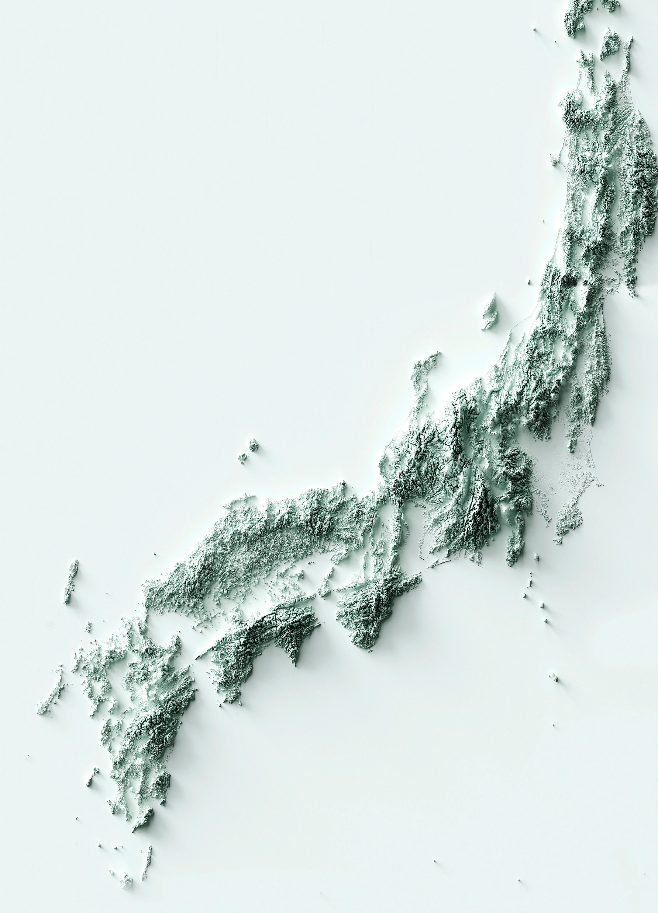 Japan Map Japan 2D Relief Map Japan Wall Art Japan Poster - Etsy UK