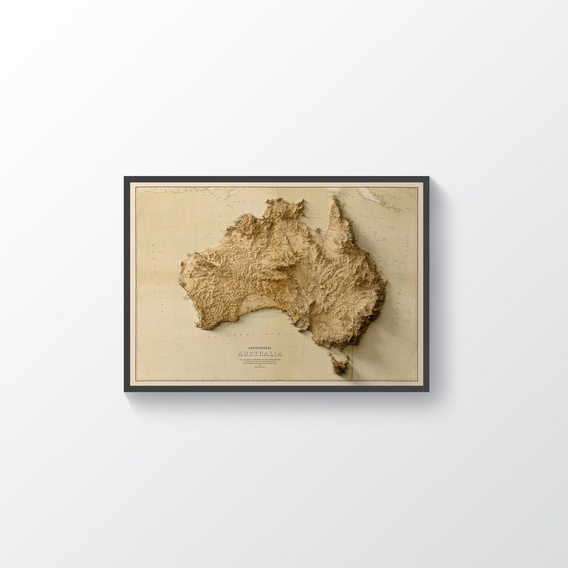 Australia Map Australia 2D Relief Map Australia Old Map - Etsy