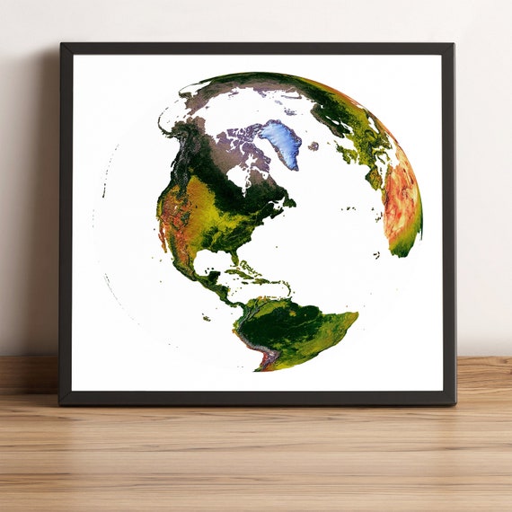 World Map World From Space Projection Vintage World Map - Etsy