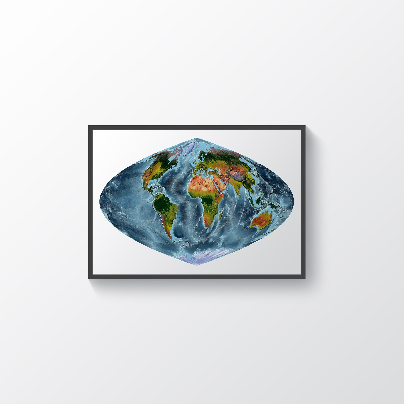 World Map Craster Parabolic Projection World Map Vintage - Etsy