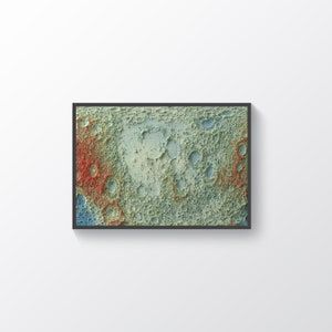 Moon Map, Moon 2D Relief Map, Moon Vintage Map, Moon Topo Map, Moon ...