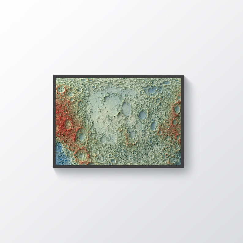 Moon Map Moon 2D Relief Map Moon Vintage Map Moon Topo Map - Etsy