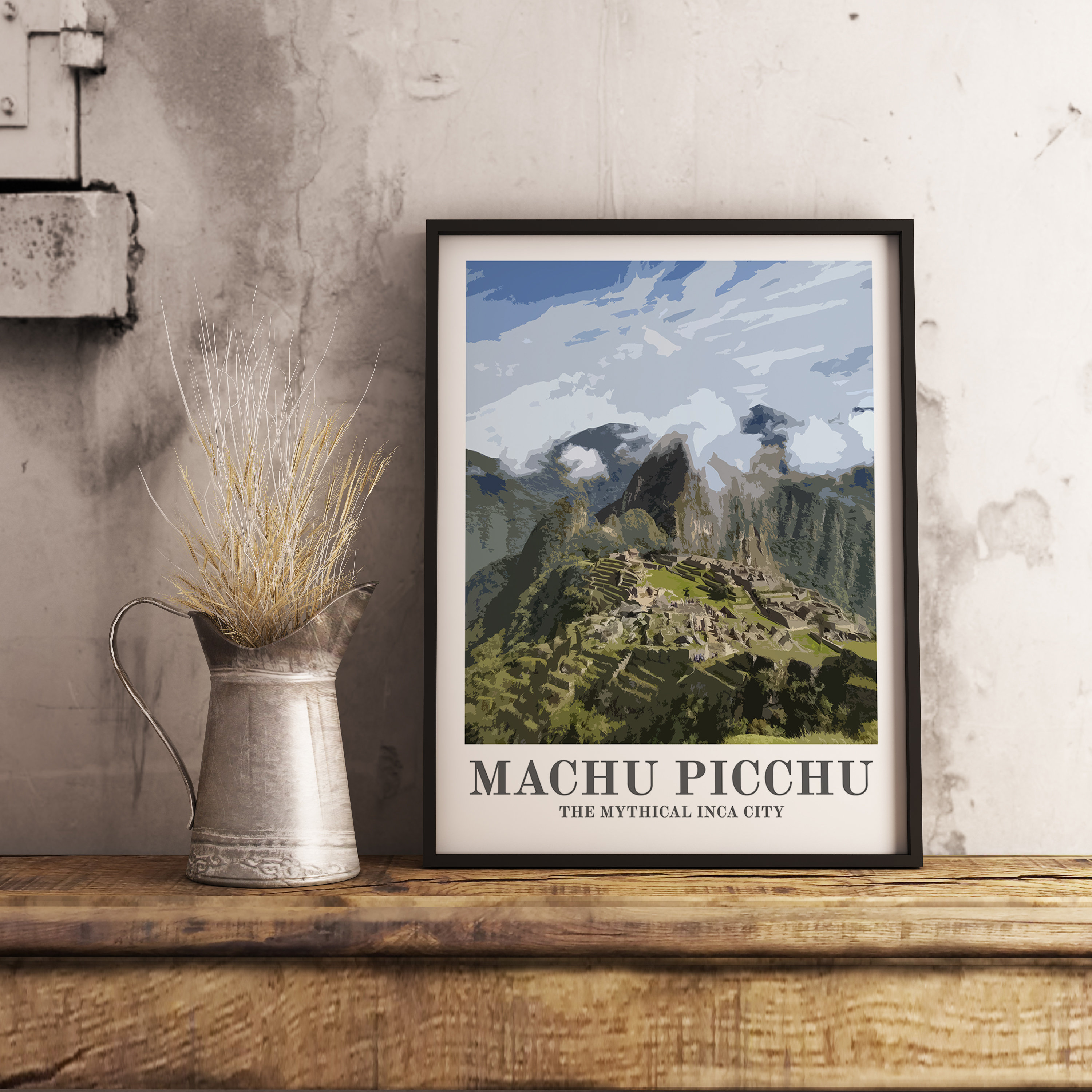 Machu Picchu Poster Machu Picchu Travel Poster Machu | Etsy